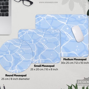 Blue Water Desk Mat: Kawaii Mouse Pad Xl, Light Ocean Waves Deskmat ...