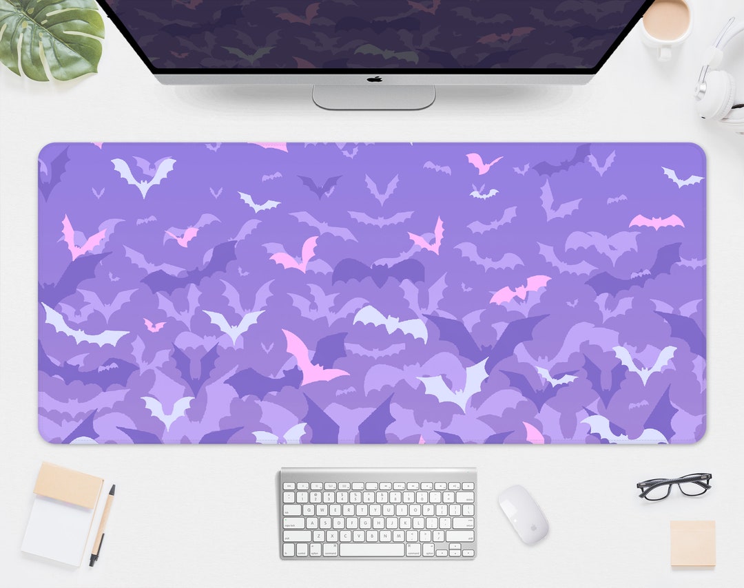 Pastel Goth Desk Mat Cute Bats Mousepad Kawaii, Goth Gothic Witchy ...