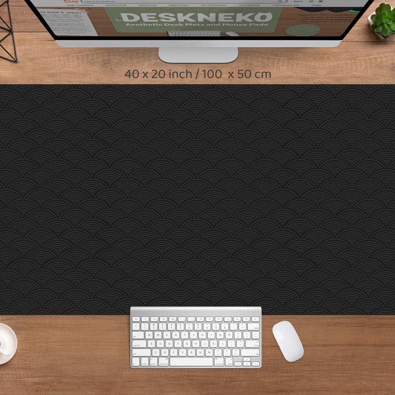 Black Neutral Desk Mat - Etsy