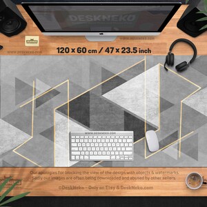 Grey Desk Mat Xxl, Minimalist Mouse Pad, Large Mousepad, Mid-century ...