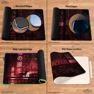 Red Gaming Desk Mat, Large Mouse Pad, Neon Rgb Mousepad Led, XXL ...