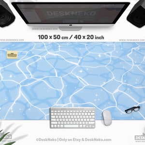 Light Blue Desk Mat, Ocean Mouse Pad Cute, Xxl Large Mousepad Rgb/led ...