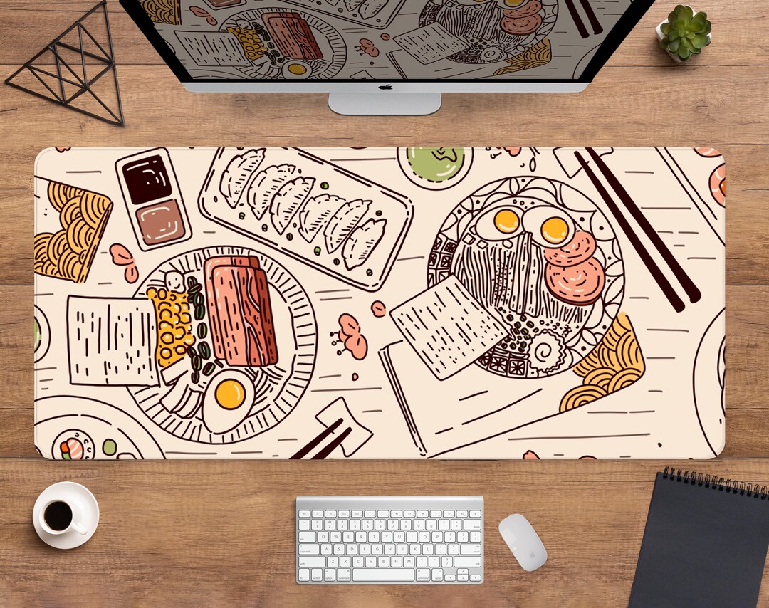 Japanese Food Desk Mat, Ramen Mousepad, Xl Extra Large Gaming Mouse Pad ...