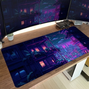 RGB Desk Mat Xl, Gaming Mouse Pad Led, Large PC Desk Mat Xxl, Vaporwave ...