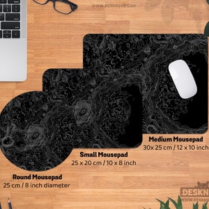 Moon Topo Desk Mat: Map Relief Mouse Pad, Topography Contour Mousepad ...