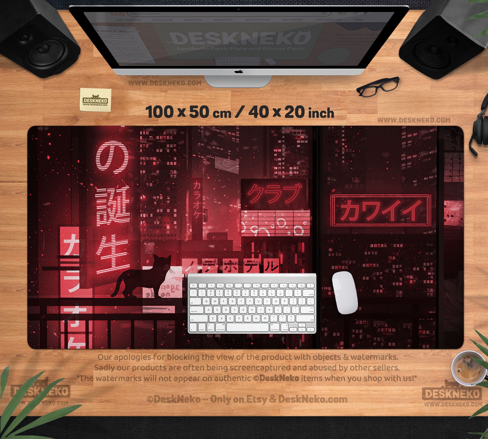 Red Gaming Desk Mat, Large Mouse Pad, Neon Rgb Mousepad Led, XXL ...