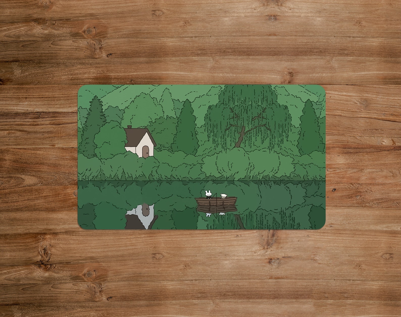 Cute Desk Mat Kawaii Green Forest Mousepad Xl Extra Large - Etsy
