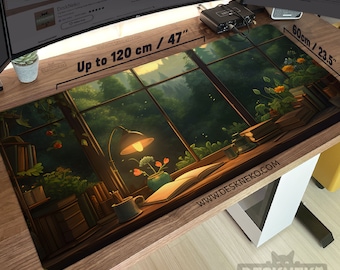 Japanese Koi Desk Mat, Black and Red Mousepad Xl, Japan Fish Yin and ...