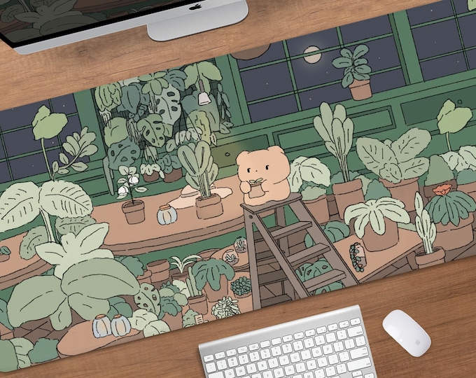 Blue Desk Mat Kawaii, Cute Mouse Pad Aesthetic, Light Blue Pastel Cloud ...