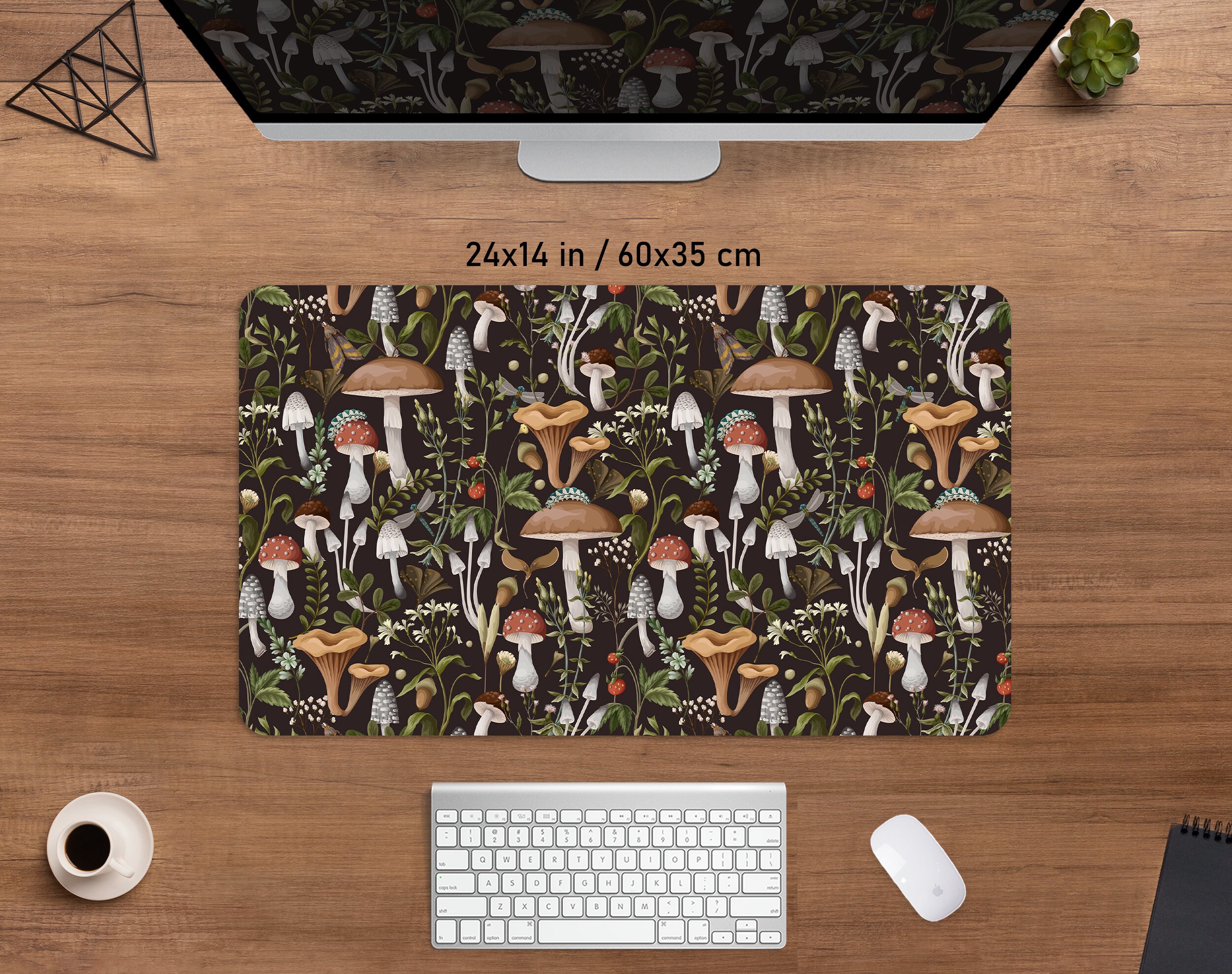 Dark Cottagecore Desk Mat Mousepad, Witchy Mushroom Forest, Witch Goth ...