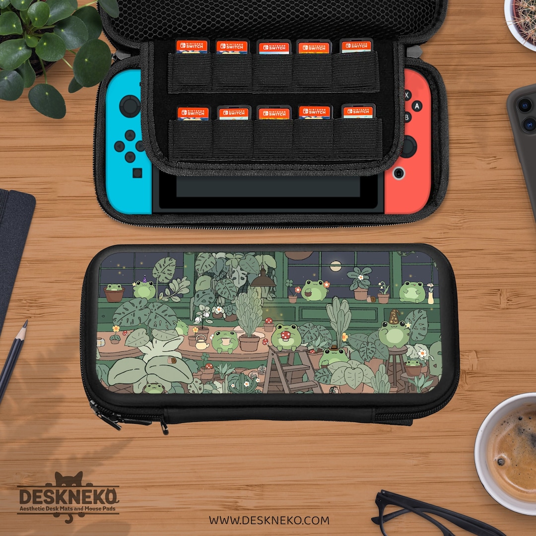 Cute Case for Nintendo Switch, Green Cottagecore Kawaii Anime Frogs ...