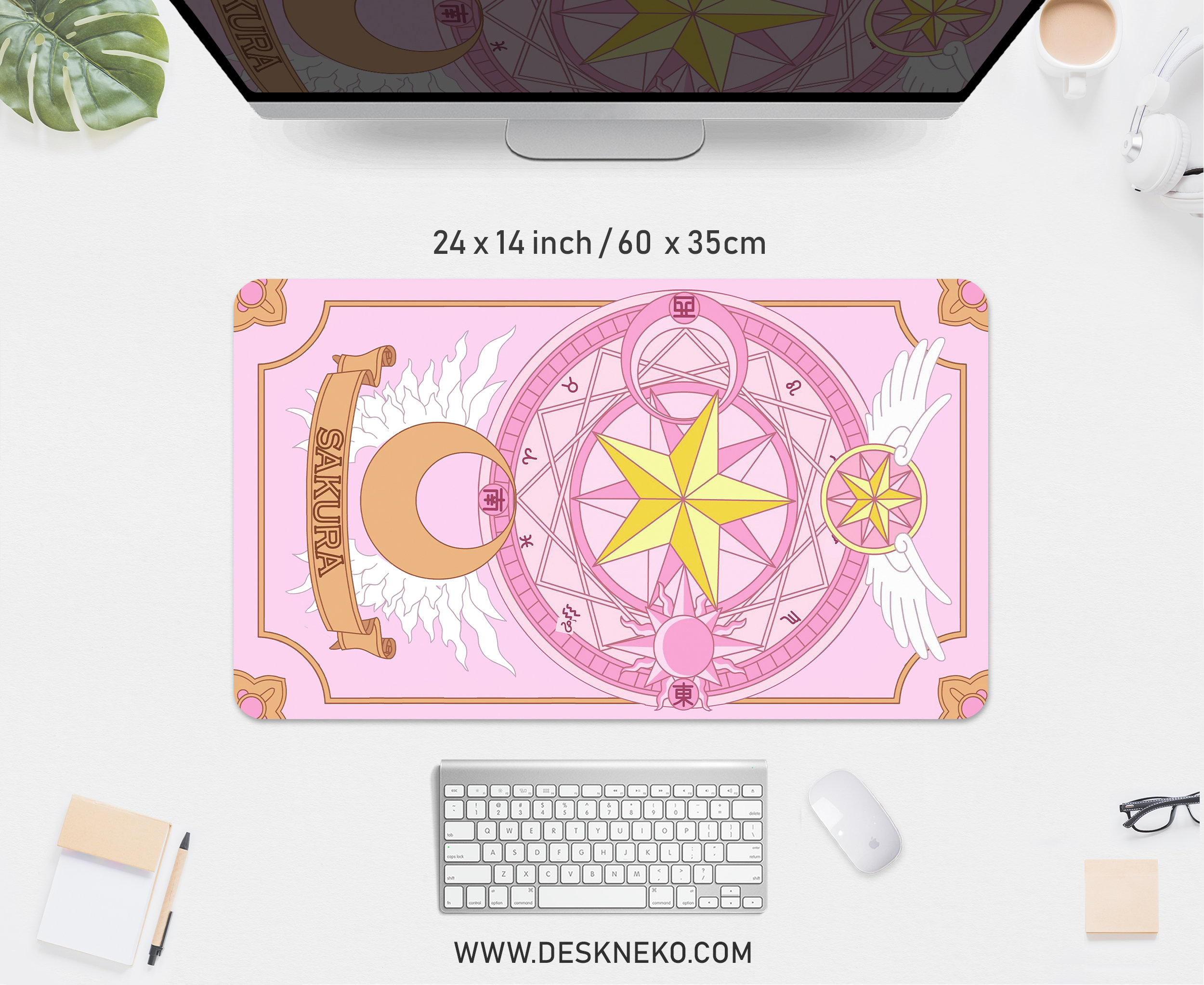 Sakura Desk Mat Pink, Kawaii Mousepad Cute, Cute LED RGB Mouse Pads ...