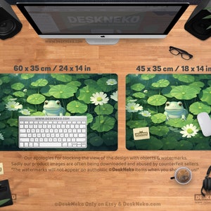 Anime Frog Desk Mat Cute, Large Mouse Pad Green, Kawaii Froggy Mousepad ...