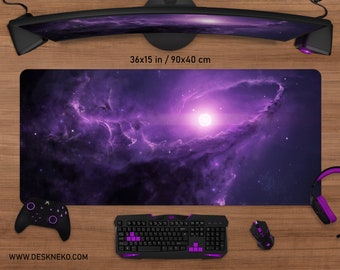 Gaming Desk Mat Space Galaxy Nebula Mousepad RGB LED Large - Etsy
