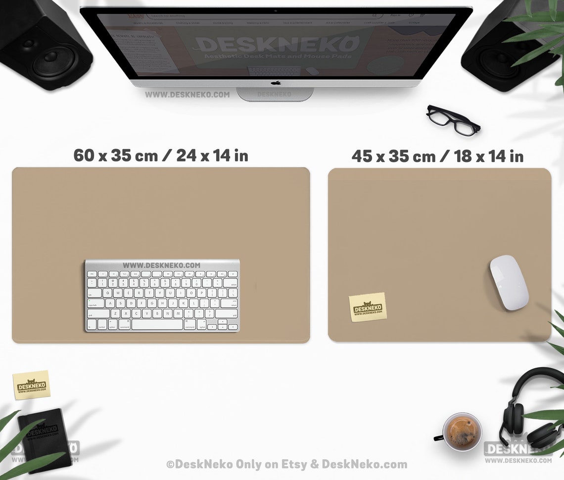Tan Beige Desk Mat: Mouse Pad or Wrist Rest, Plain Mousepad, Extended ...