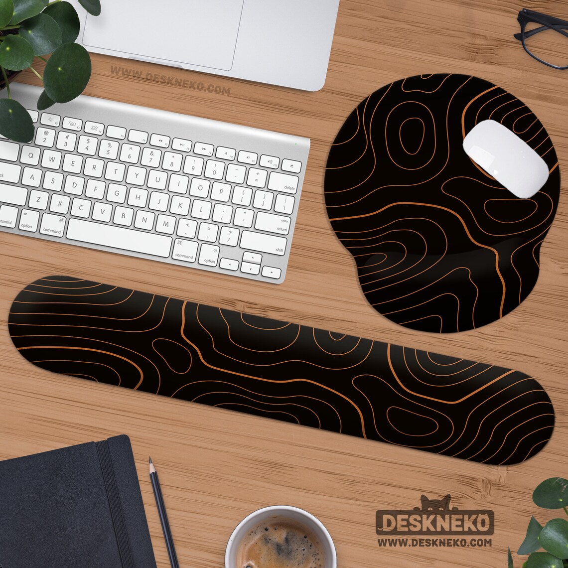 Black Orange Desk Mat XL, Gaming Mouse Pad Large, Simple LED Deskmat ...