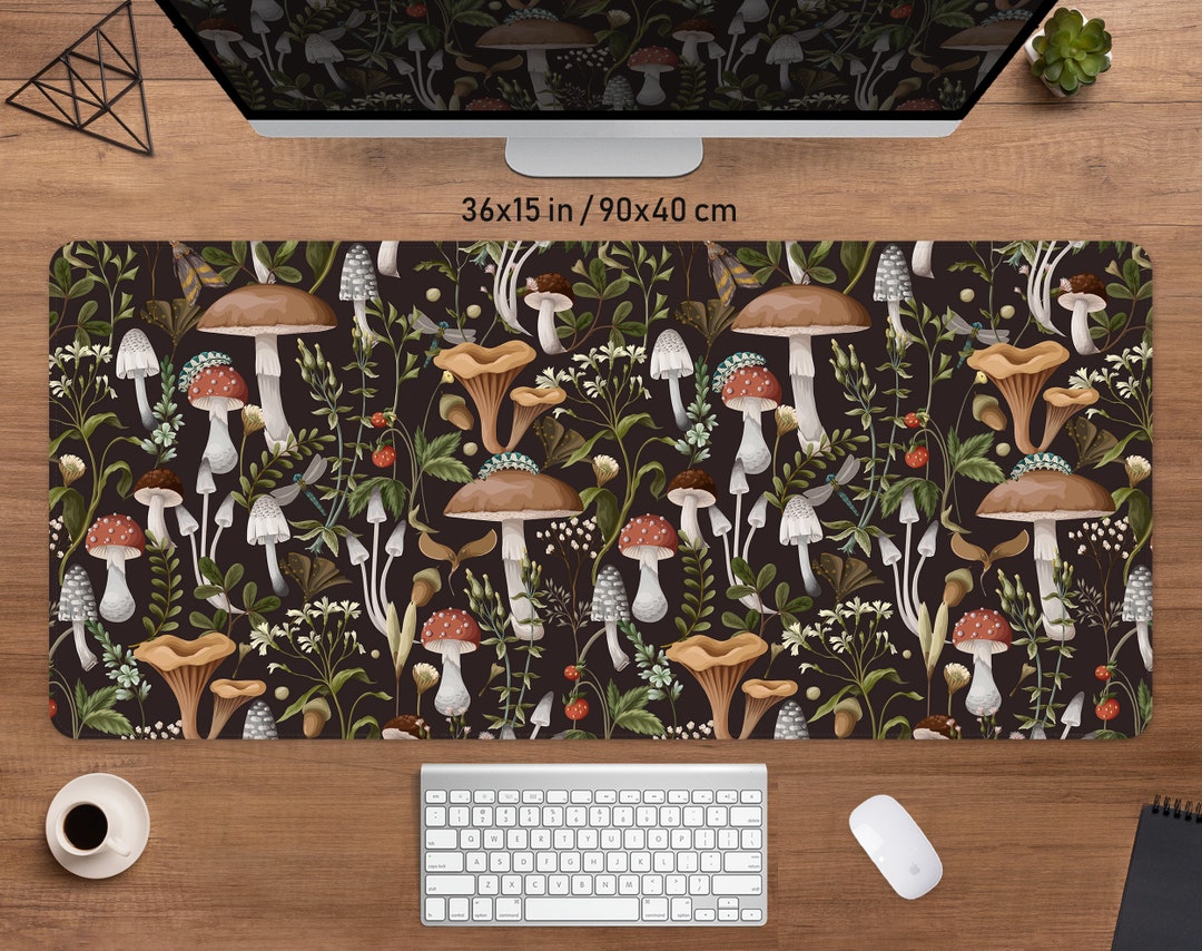 Dark Cottagecore Desk Mat Mousepad, Witchy Mushroom Forest, Witch Goth ...