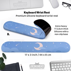 Sky Blue Desk Mat, Cute Clouds Mouse Pad, Large Mousepad Moon Xxl, Rgb ...