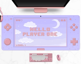 Cute Gaming Desk Mat Pastel Mousepad Kawaii XL Extra Big | Etsy