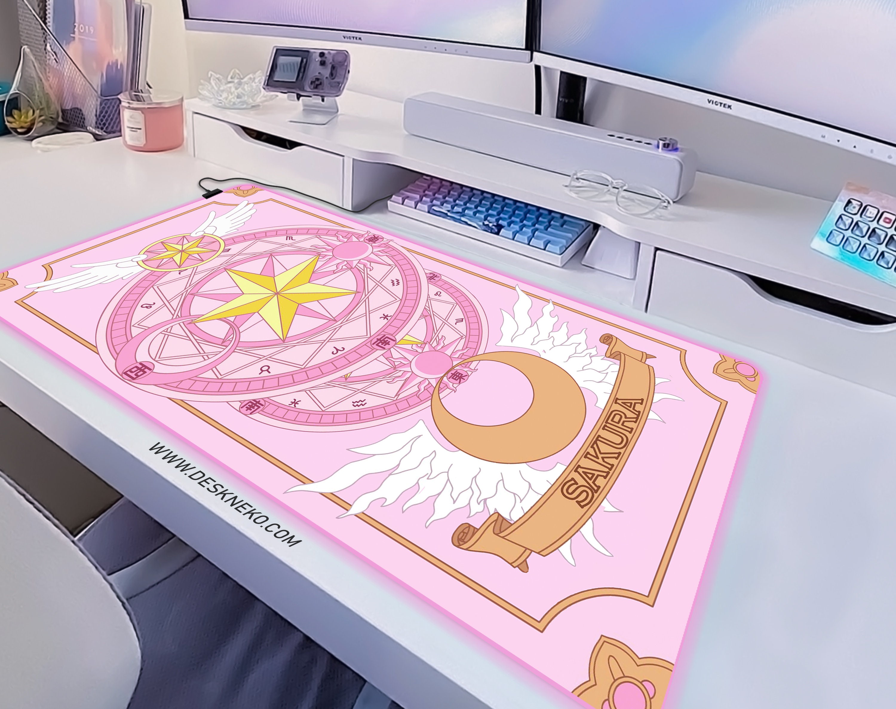 Sakura Mousepad Pink, Cute Mouse Pad Round, Large XXL Gaming Deskmat ...