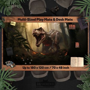 Dinosaur Playmat/desk Mat, Tcg Card/board Game Dnd Battle Zones ...