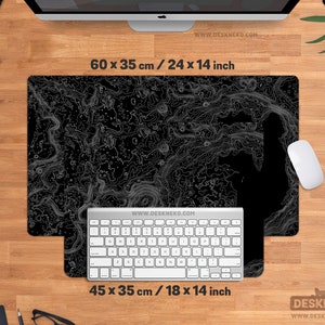 Moon Topo Desk Mat: Map Relief Mouse Pad, Topography Contour Mousepad ...