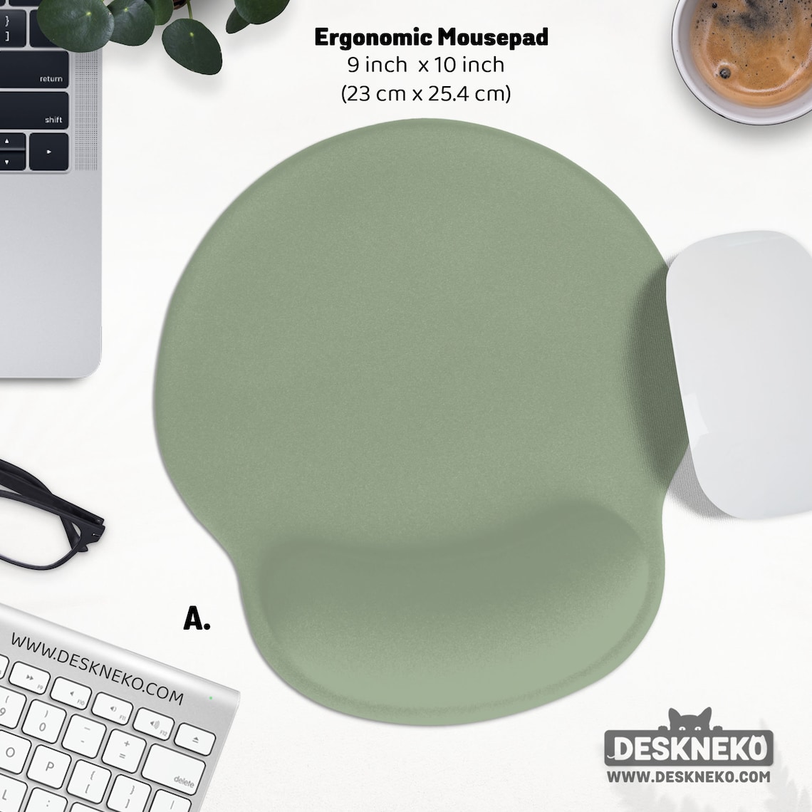 Sage Green Desk Mat: Large Mouse Pad, Plain Mouse Pad, Extended Deskmat ...