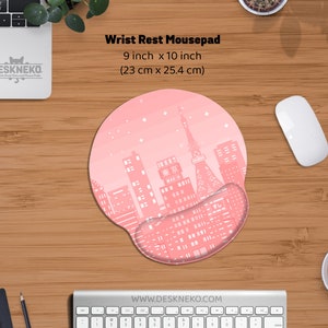 Pink Wrist Rest Cute, Ergonomic Mousepad, Kawaii Mouse Pad Pixel Art ...