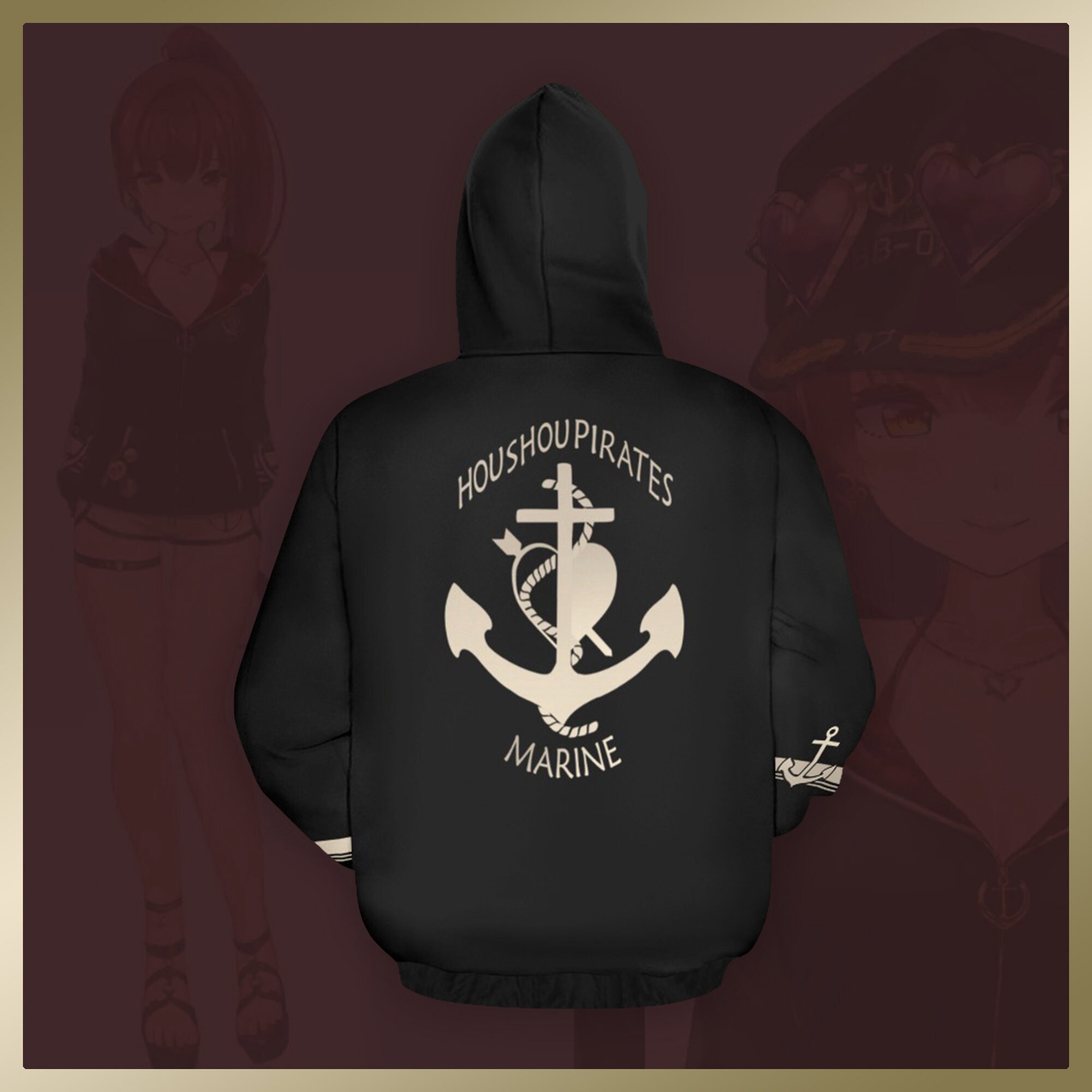 Houshou Marine Hoodie Hololive Vtuber Costume Jacket Captain - Etsy
