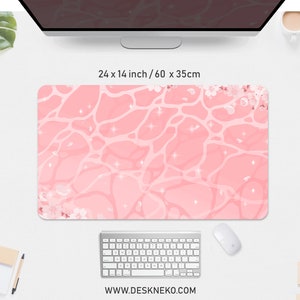 Cute Desk Mat Pink, Mousepad Aesthetic, XXL Gaming Deskmat Rgb Led ...