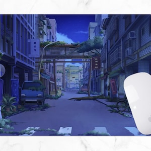 Tokyo Street Desk Mat, Anime Mousepad Xl, Japanese City Deskmat, Extra ...