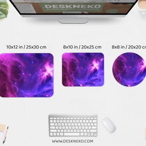 Gaming Desk Mat Space Galaxy, Nebula Mousepad RGB LED Large, Purple ...