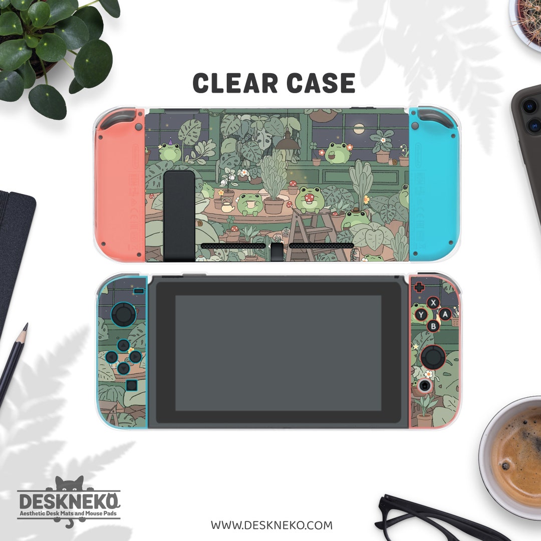 Cute Case for Nintendo Switch, Green Cottagecore Kawaii Anime Frogs ...