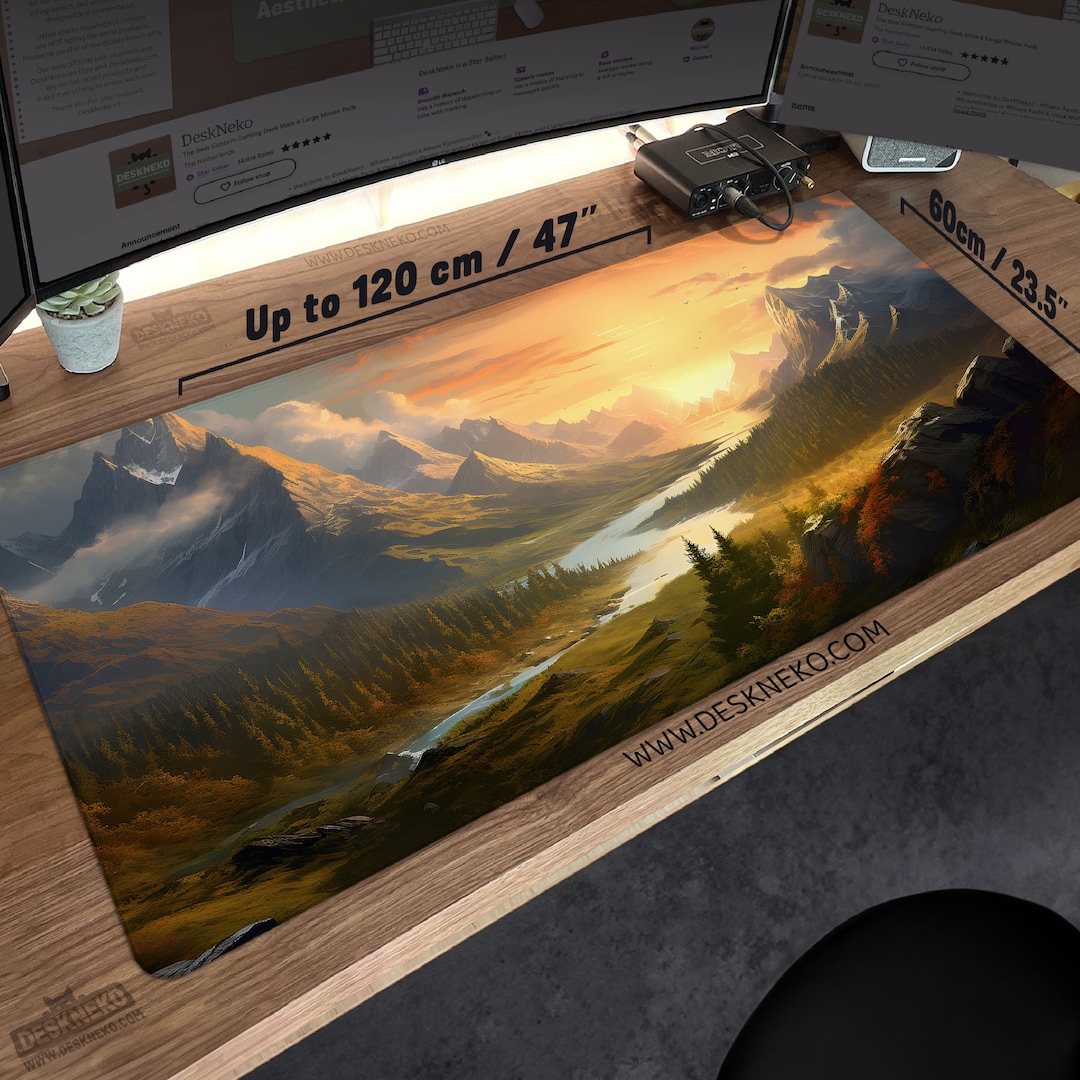 Landscape Desk Mat: Play Mat Mouse Pad, Nature Mountain Sunset, Tcg Mtg ...