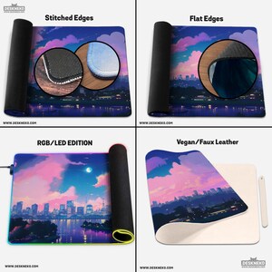 Tokyo Desk Mat Anime, City Skyline Mouse Pad, Pastel Moon Mousepad Led ...