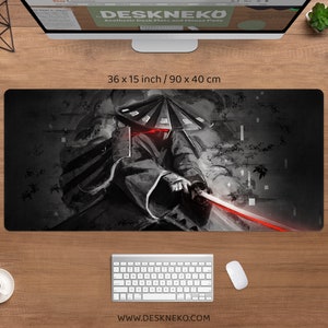 Japanese Desk Mat, Samurai Mouse Pad, Large Gaming Mousepad Xxl, Black ...