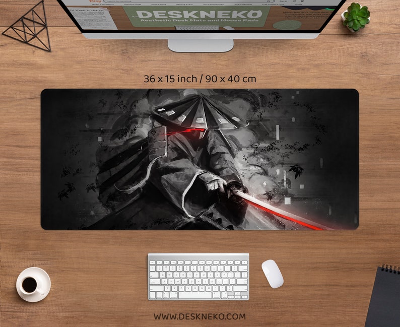 Japanese Desk Mat, Samurai Mouse Pad, Large Gaming Mousepad Xxl, Black ...