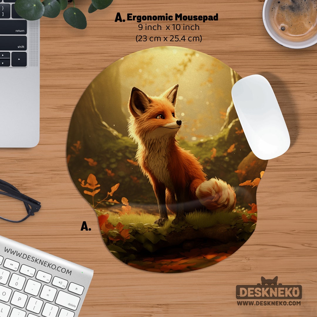 Cute Fox Mouse Pad: Mousepad With Wrist Rest, Anime Furry Cartoon Desk ...
