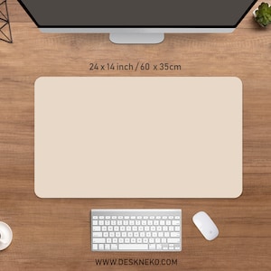 Beige Desk Mat, Custom Color Mousepad Plain Neutral, Cute Light Brown ...