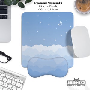 Cloud Mousepad With Wrist Rest, Ergonomic Mouse Pad Cute, Kawaii Anime ...