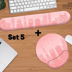 Pink Wrist Rest Cute, Ergonomic Mousepad, Kawaii Mouse Pad Pixel Art ...