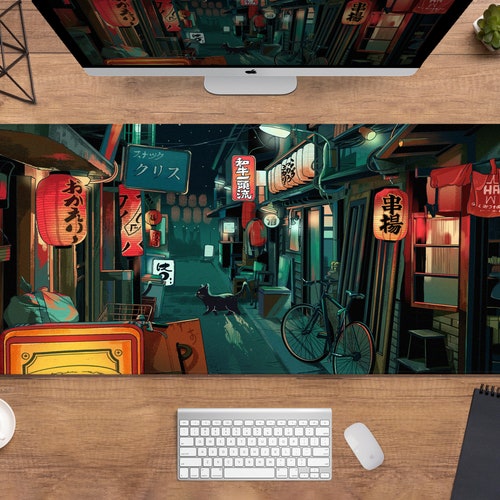 Pastel Tokyo Street Desk Mat Cute Japanese Mousepad Kawaii - Etsy