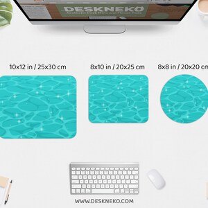 Aesthetic Desk Mat Teal Green, Cute Mouse Pad Turquoise Blue, Kawai ...