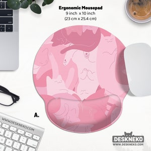Pink Cats Desk Mat, Cute Mouse Pad Wrist Rest, Xxl Large Mousepad Led ...