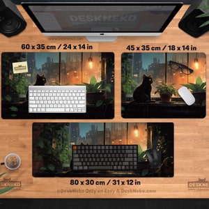 Cozy Cat Desk Mat, Lofi Mouse Pad, XL Gaming Mousepad Led/rgb Extra ...