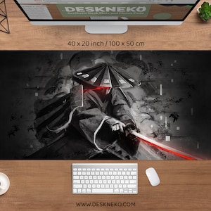 Japanese Desk Mat, Samurai Mouse Pad, Large Gaming Mousepad Xxl, Black ...