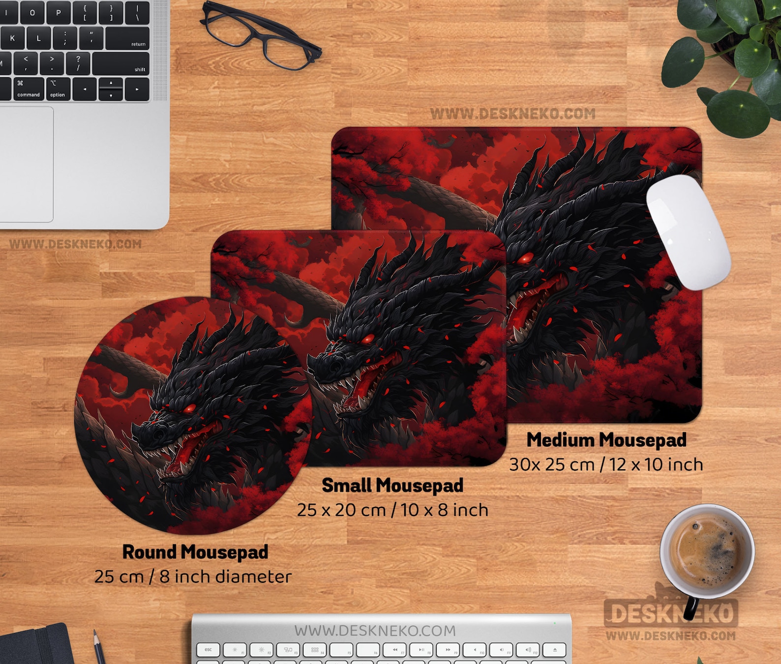 Gaming Mouse Pad Led, Red Dragon Deskmat Xl, Dark Magic Aesthetic ...
