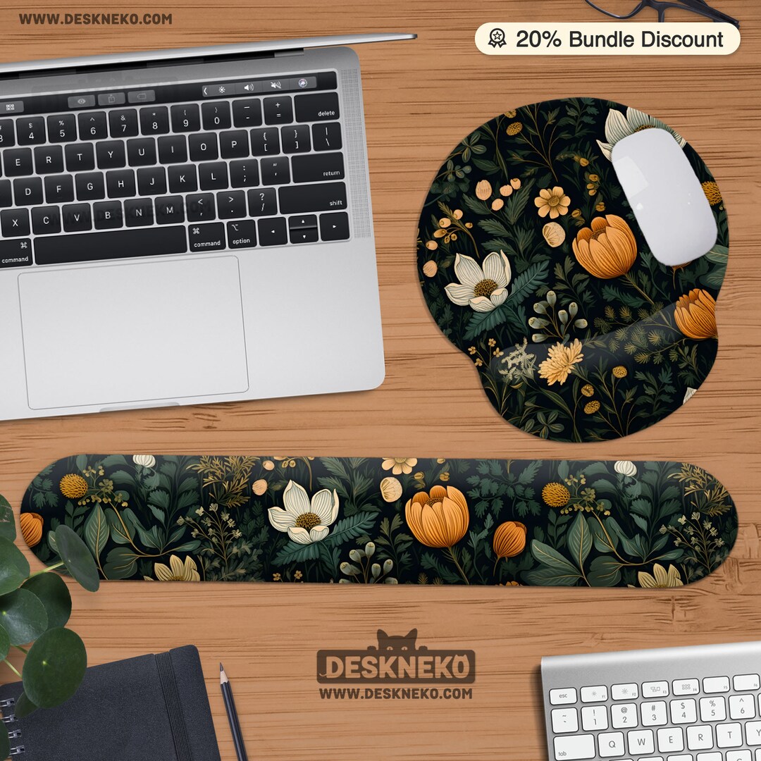 Botany Mousepad Desk Mat, Ergonomic Mouse Pad With Wrist Rest, Cute ...