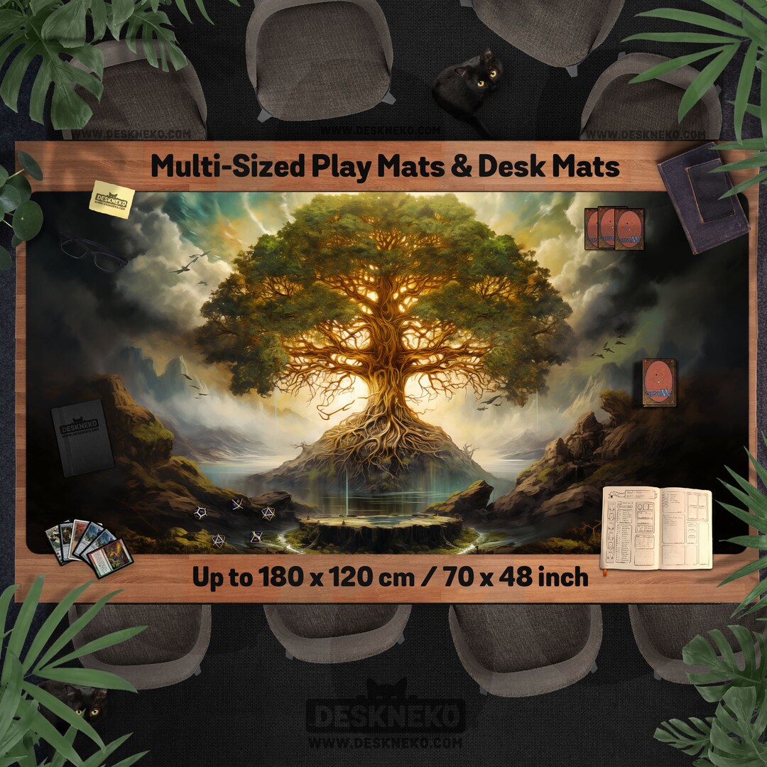 Tree of Life Playmat/desk Mat, Tcg Card/board Game Dnd, Stitched Large ...