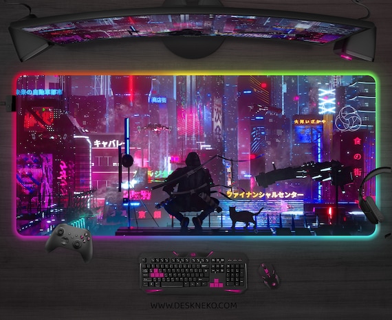 bestselling Cyberpunk mousepad, Gaming Desk Mat RGB LED, Cyberpunk 2077 ...